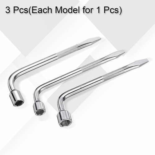 Car Spare Tire Lug Wrench 17/19/21mm L-shaped Slotted End Hexagon ...
