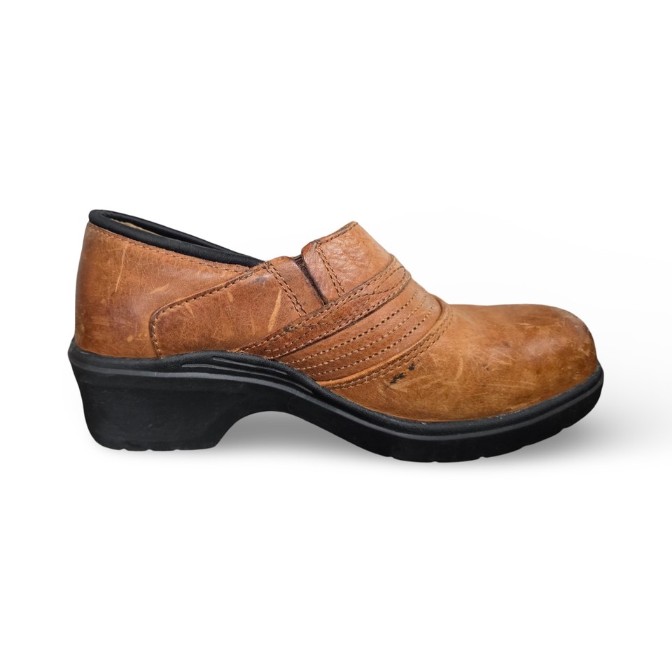 Ariat Women's 8B Steel Toe Leather Clogs Mules Brown Work Shoes Slip ...