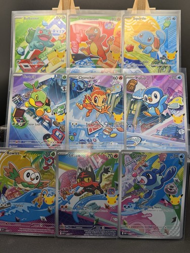 Pokemon First Partner Illustration Set Complete 9 Cards 30th ...