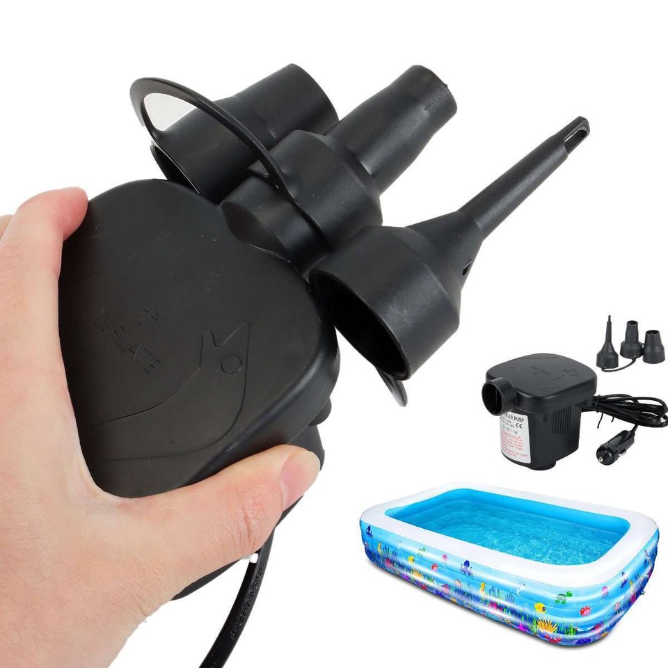 Electric Portable Air Pump For Inflatable Air Mattress Raft Bed Boat ...