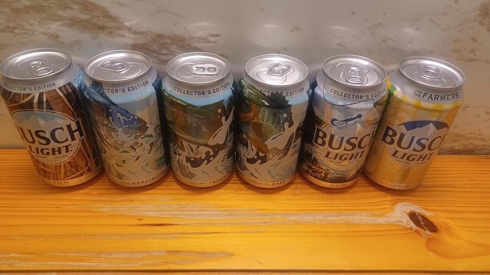 16 Limited Edition Busch/Busch Light Empty Beer Cans Corn, Fall, Fish ...
