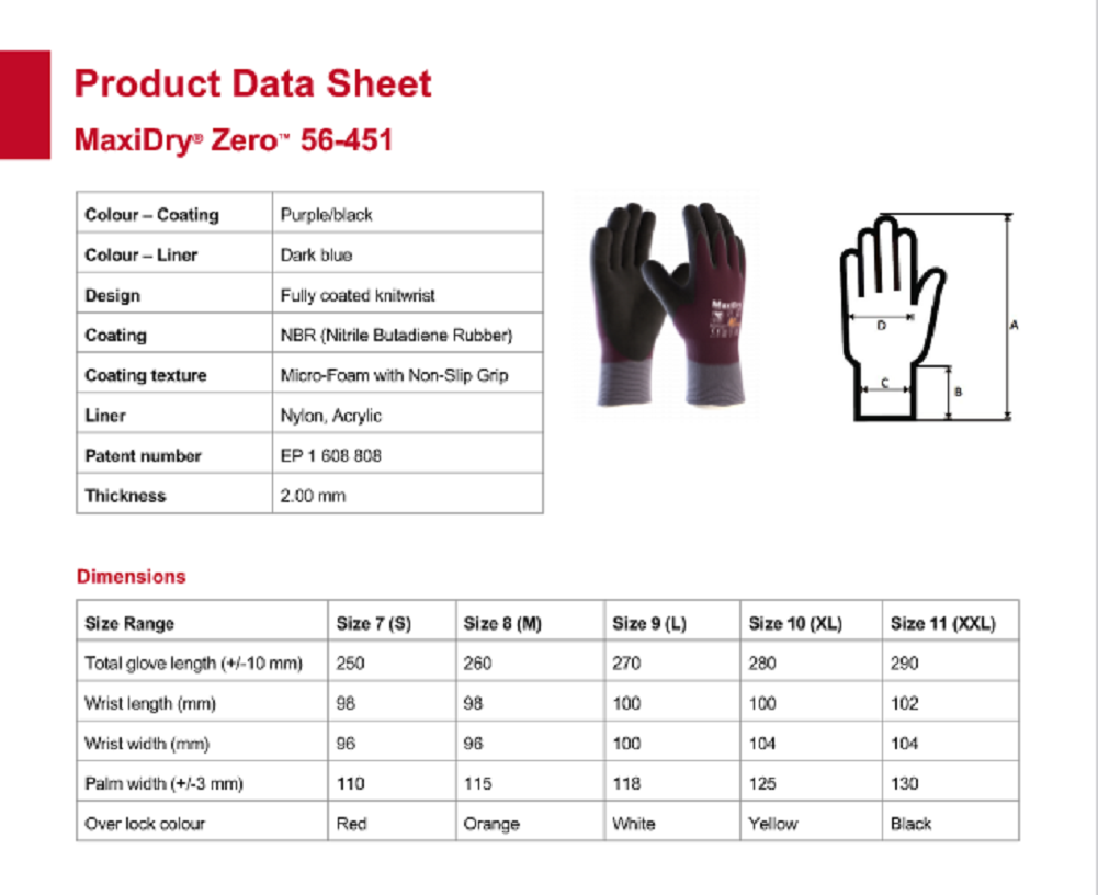 ATG Maxidry Zero Thermal Work Glove Waterproof Warm Winter -10°C Gloves ...