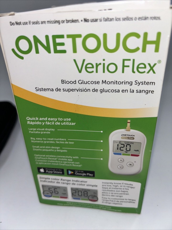 OneTouch Verio Flex Meter Blood Glucose Monitoring System. Box Opened ...