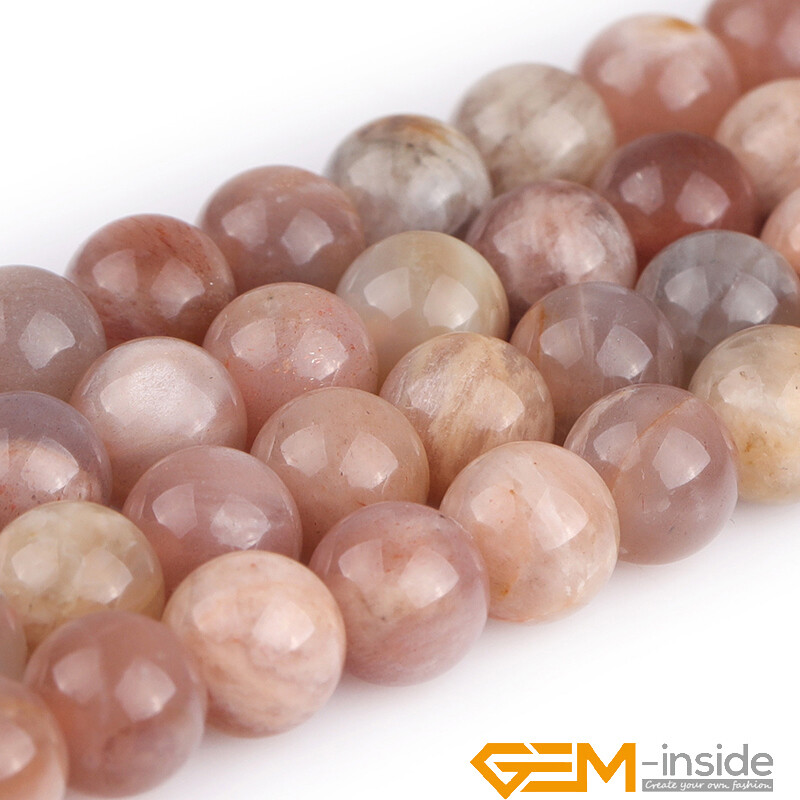 Natural Sunstone Gemstone Round Loose Beads for Jewelry Making 15 ...