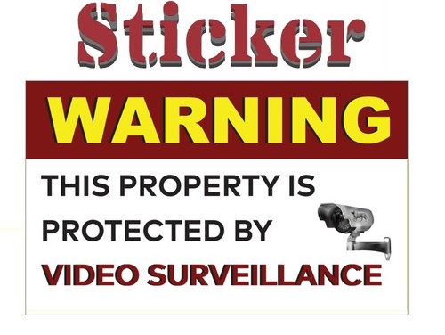 Video surveillance sticker , Warning Camera sticker , Warning Camera ...