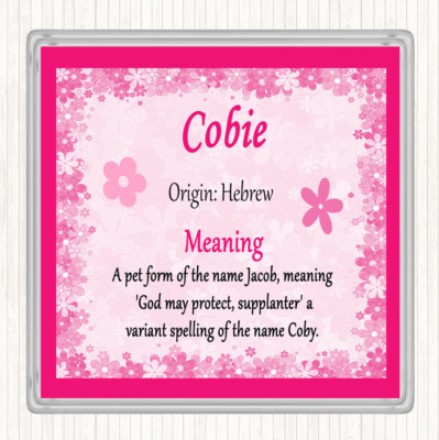 Cobie Name Meaning Drinks Mat Coaster Pink | eBay UK