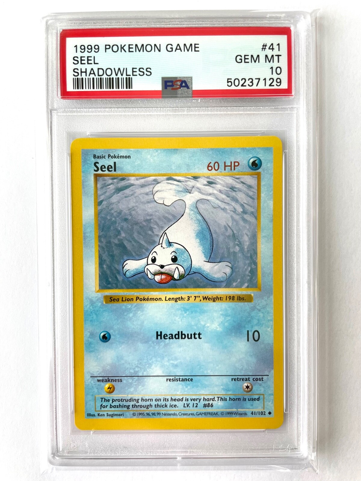1999 Pokemon Game Seel Shadowless - PSA Gem Mint 10 - #41 | eBay