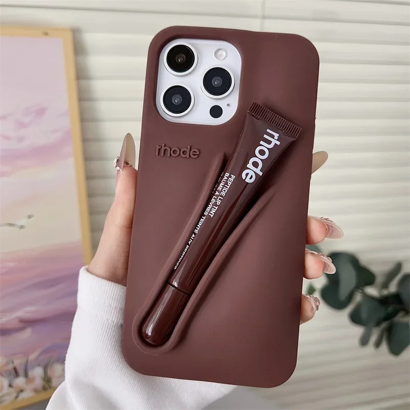 Rhode Lip tint Silicon Phone Cases WITH Lipgloss iPhone 11 12 13 14 15 ...