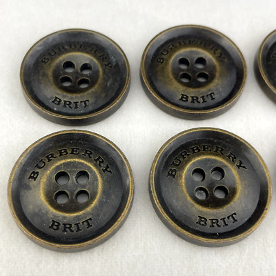 10 LARGE BURBERRY BRIT BUTTONS ROUND GOLD METAL 25MM VINTAGE | eBay