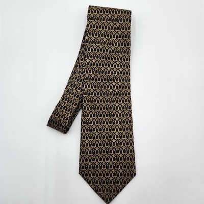 DeSantis Collection Necktie 100% Silk Handmade in Italy Black Gold Men ...