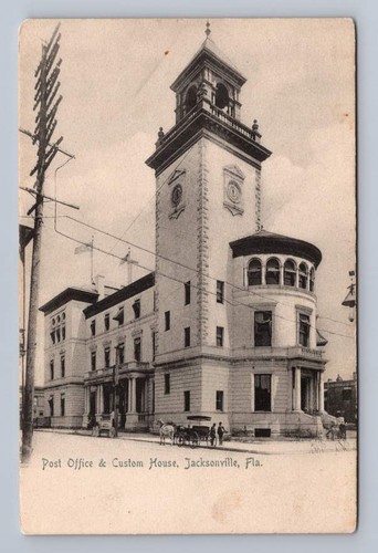 Post Office & Custom House JACKSONVILLE Florida Antique Rotograph ...