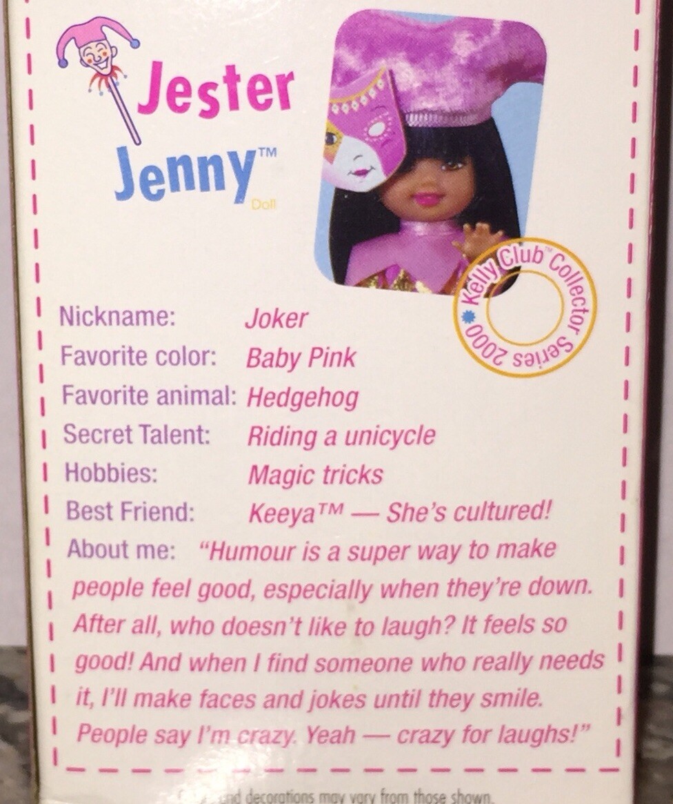 Kelly Club: Jester Jenny, BFF Of Kelly, Barbie’s Little Sister, New ...
