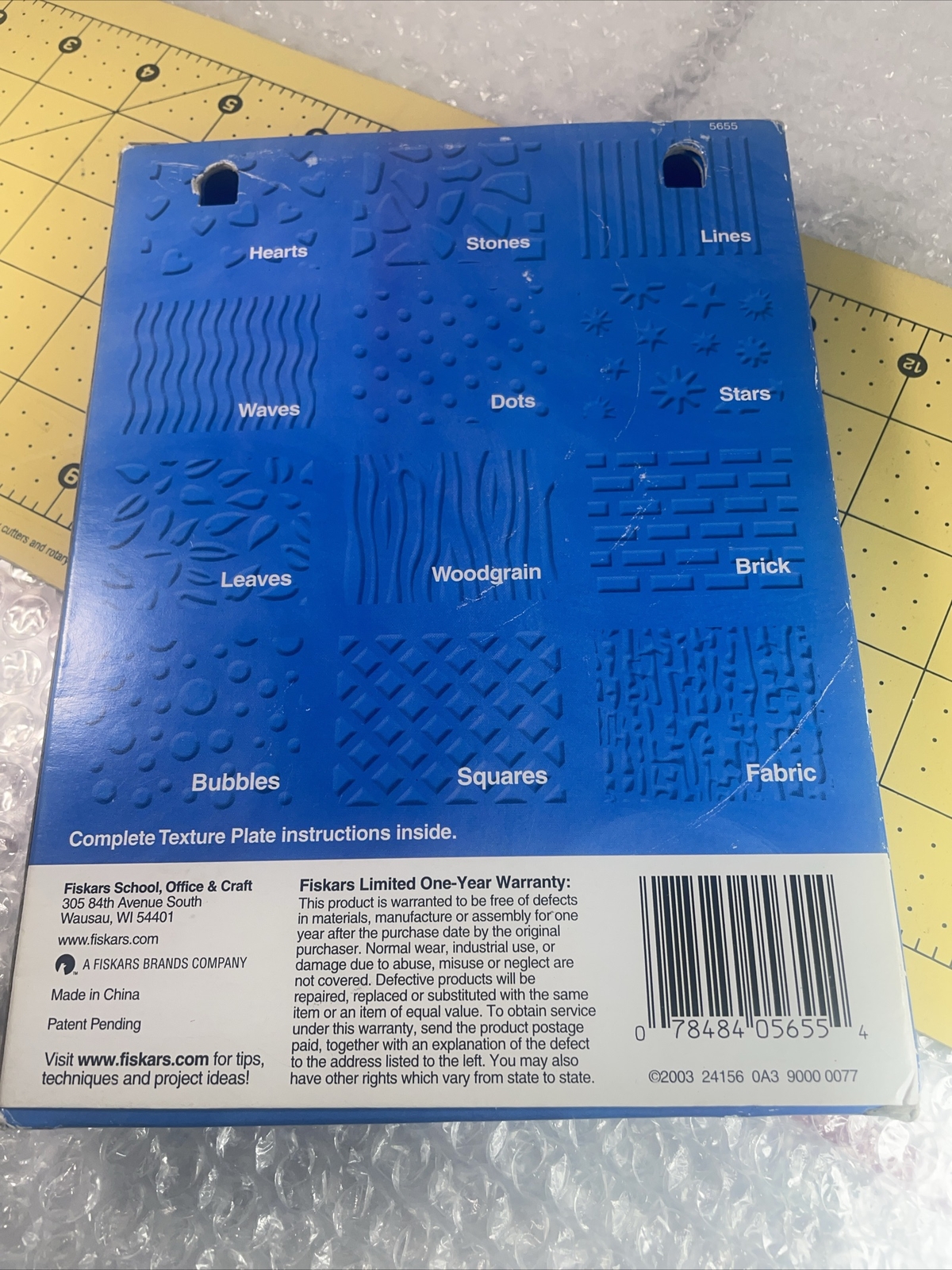 Lot 6 Fiskars Texture Stencil Plates 12 Different Designs Crafting ...