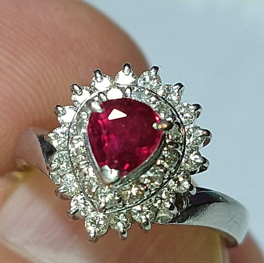 Solid platinum 1.04 carat natural ruby diamond ring 5.27 grams - sz 5 pt900 | eBay