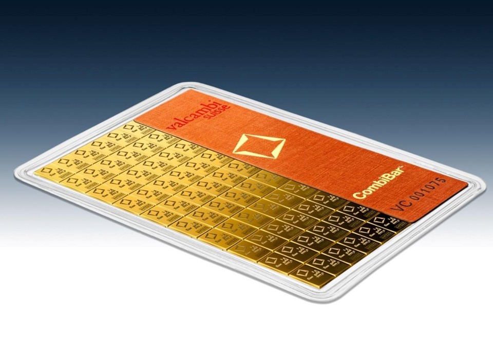 100 x 1 gram Gold Valcambi CombiBar w/ Assay Card .9999 Gold Bullion # ...