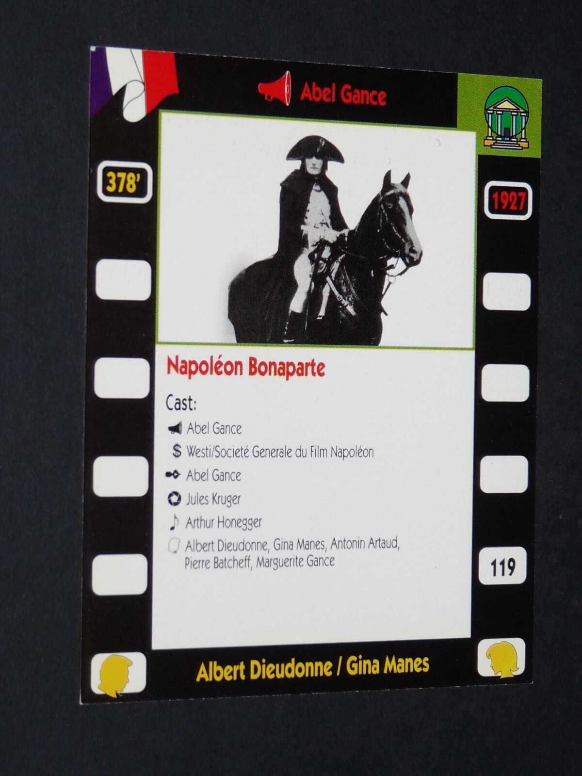 DUE EMME CARD 1996 CINEMA FILM #119 NAPOLEON BONAPARTE ABEL GANCE 1927 ...