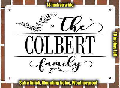 Colbert Family Decorative Metal Door or Wall Plaque (Style 2) | eBay