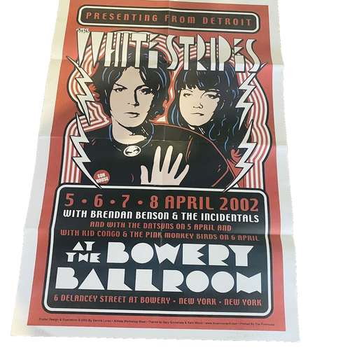 The White Stripes 2002 Concert Poster Bowery Ballroom New York City ...