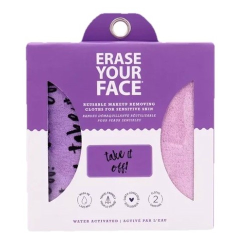 ERASE YOUR FACE Reusable Makeup Removing Cloths for Sensitive Skin 2 ...