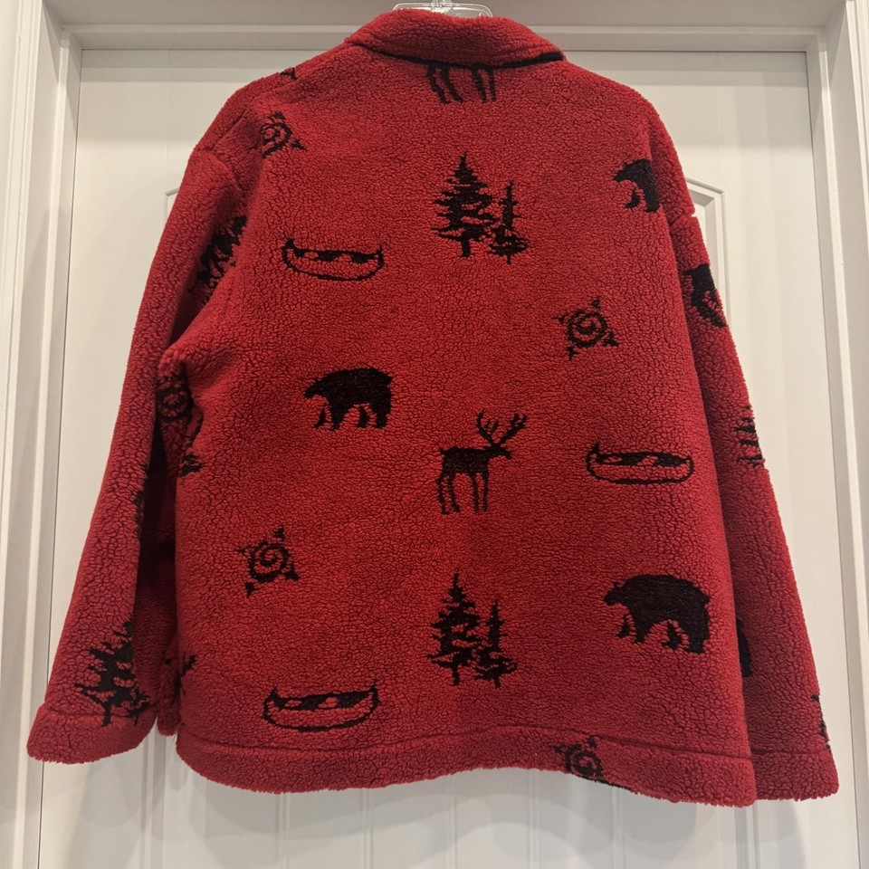Sweet Jessie Cottage Core Red Fleece Jacket , XL | eBay