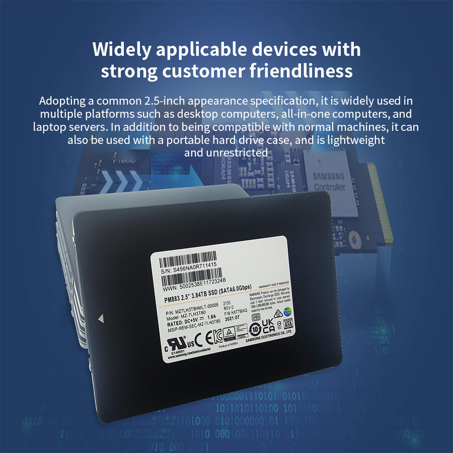Samsung PM883 960GB 1.92TB 2.5Inch SATA III Enterprise SSD Solid State ...
