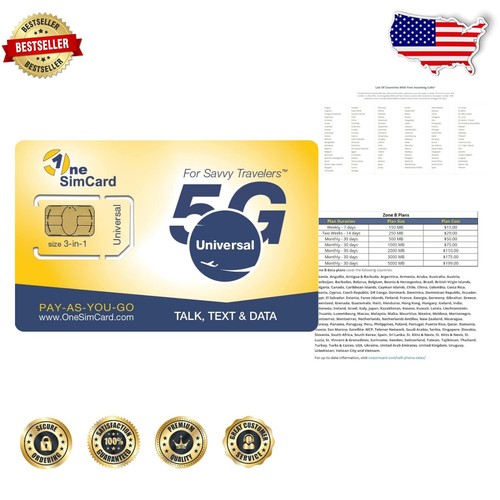 Travel Smart with 4G Universal SIM Card: Coverage, $5 Credit, & Free ...