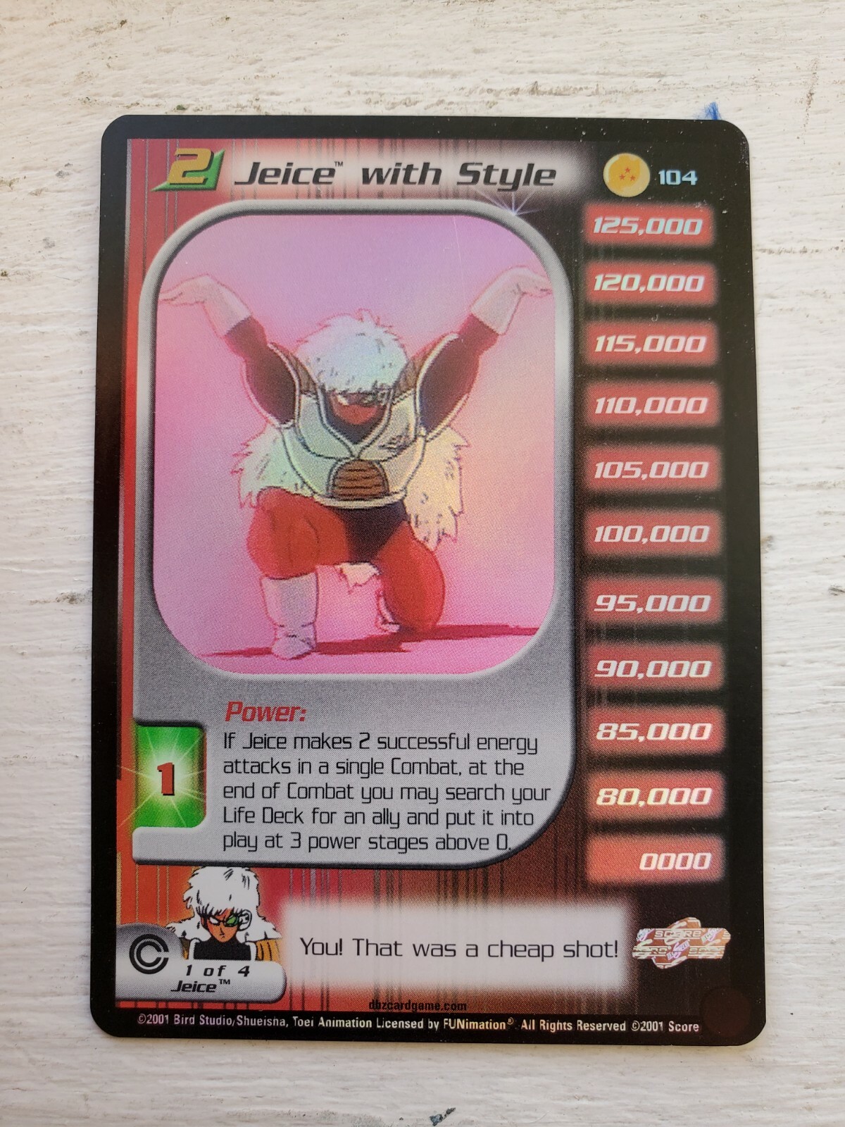 Dragon Ball Z DBZ CCG TCG - Jeice with Style LV2 #104 Unlimited FOIL ...