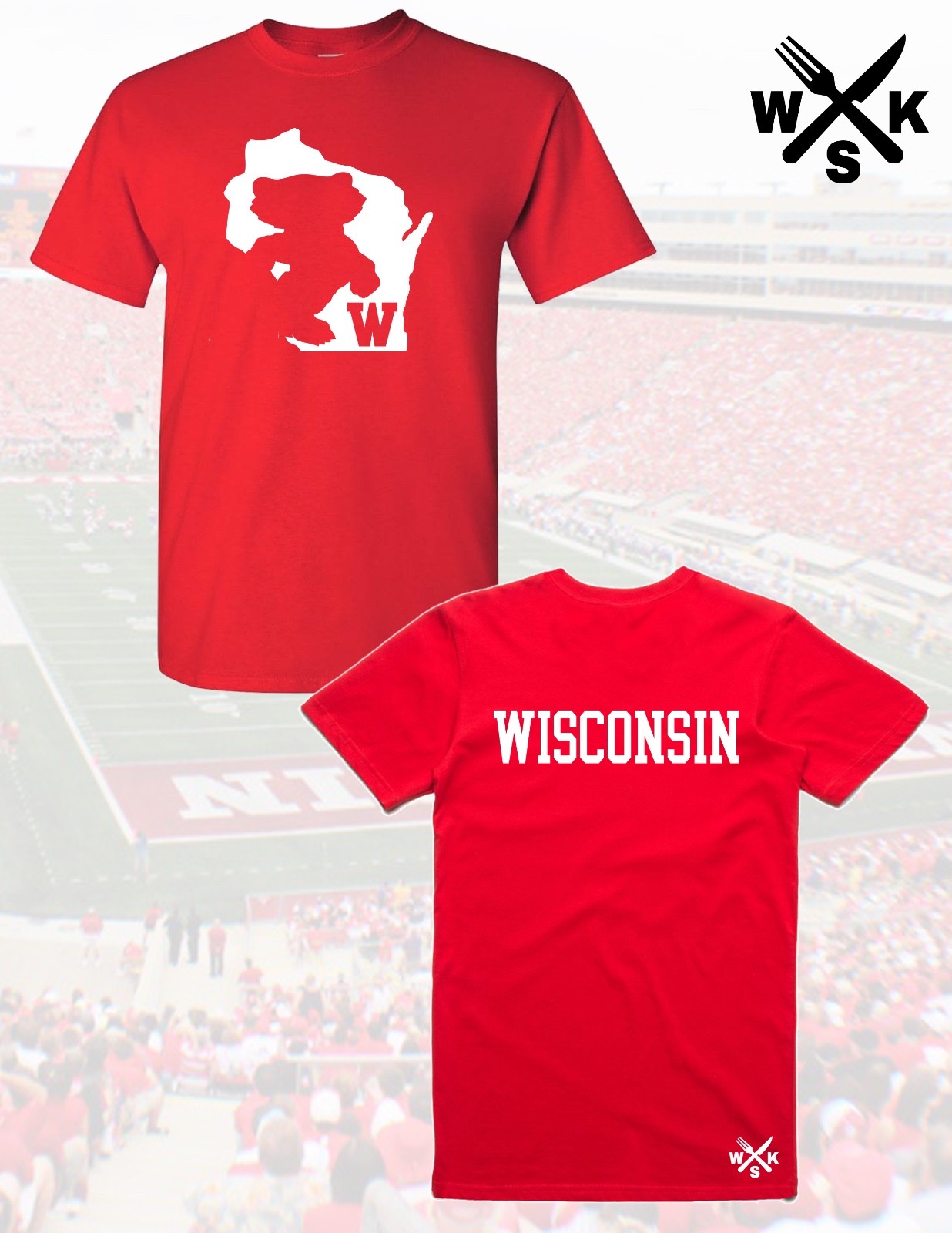 WSK WISCONSIN BADGERS BUCKY ON WISCONSIN WISCO TEAM JUMP AROUND TEACH ...