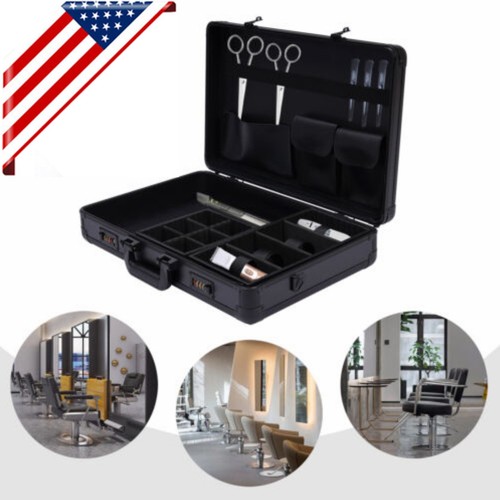 Portable Beauty Barber Case Reinforced Edges Multilayer Construction w ...