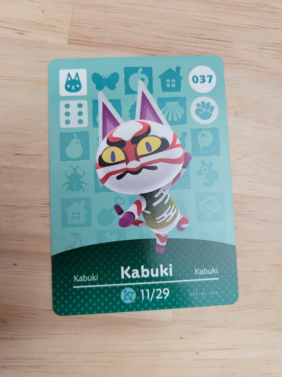 Kabuki # 037 Animal Crossing Amiibo Card AUTHENTIC Series 1 NEW NEVER ...
