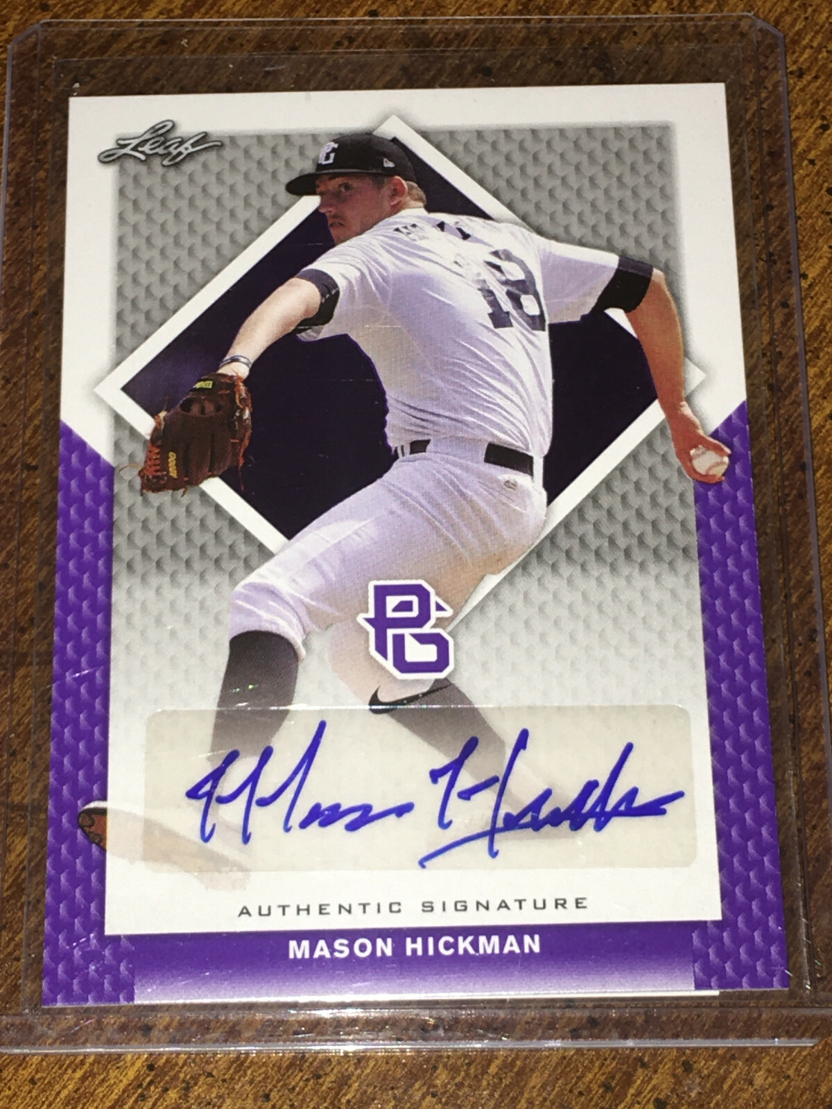 MASON HICKMAN Autograph 2016 Leaf Perfect Game #1/1 Blank Back INDIANS ...