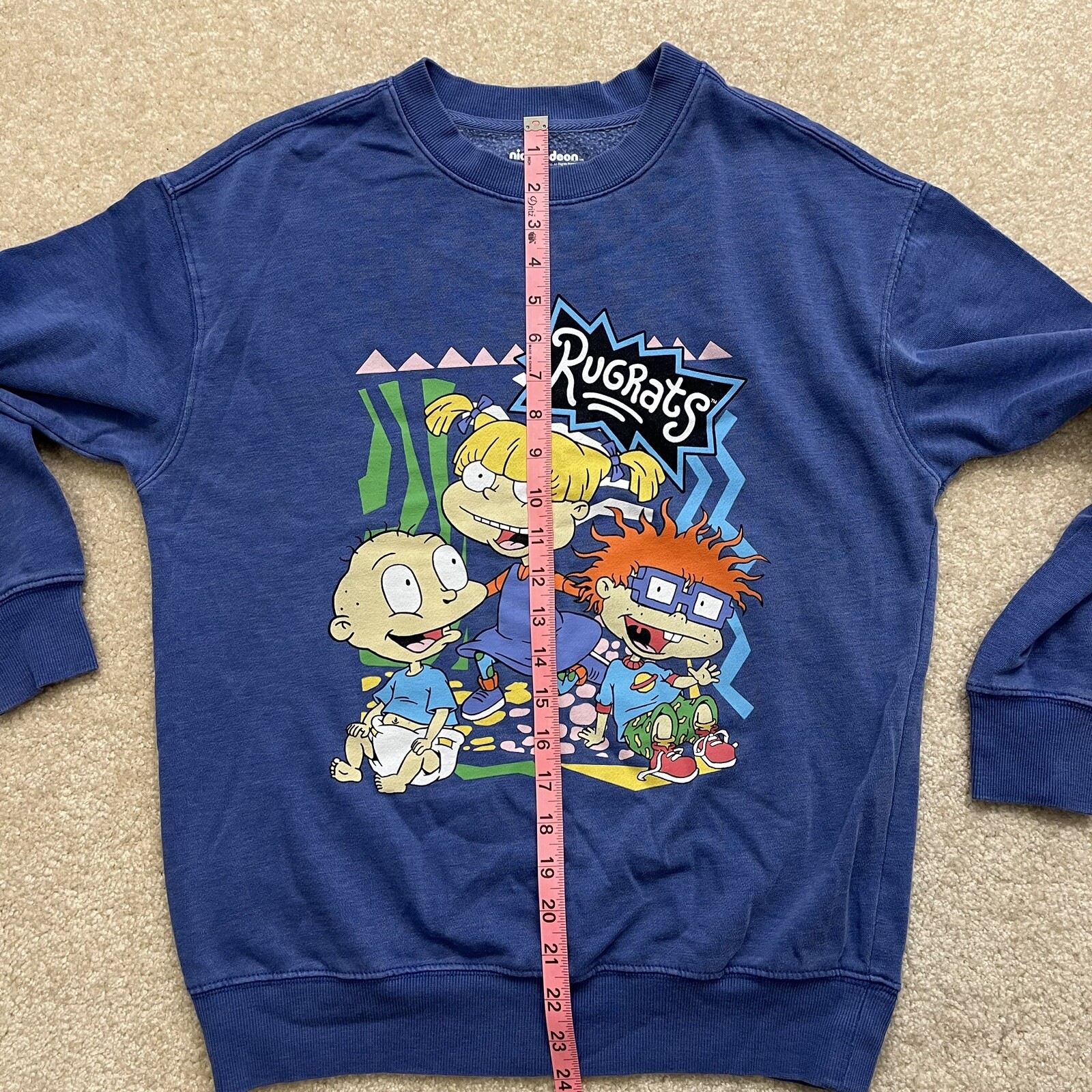 Nickelodeon Rugrats Sweater Womens Small Blue Crew Neck Sweatshirt ...