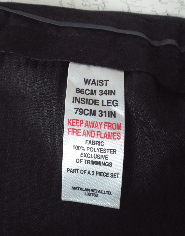 MENS GREY SIZE L THREE PIECE SUIT/CLOTHING/FASHION/SUITS/TROUSER/WAIST ...