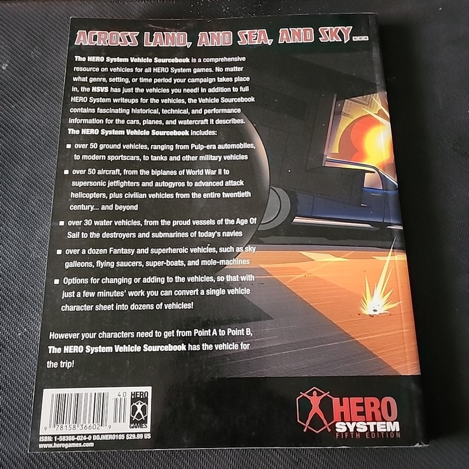 Hero System 5th Ed The Hero System Vehicle Sourcebook | eBay