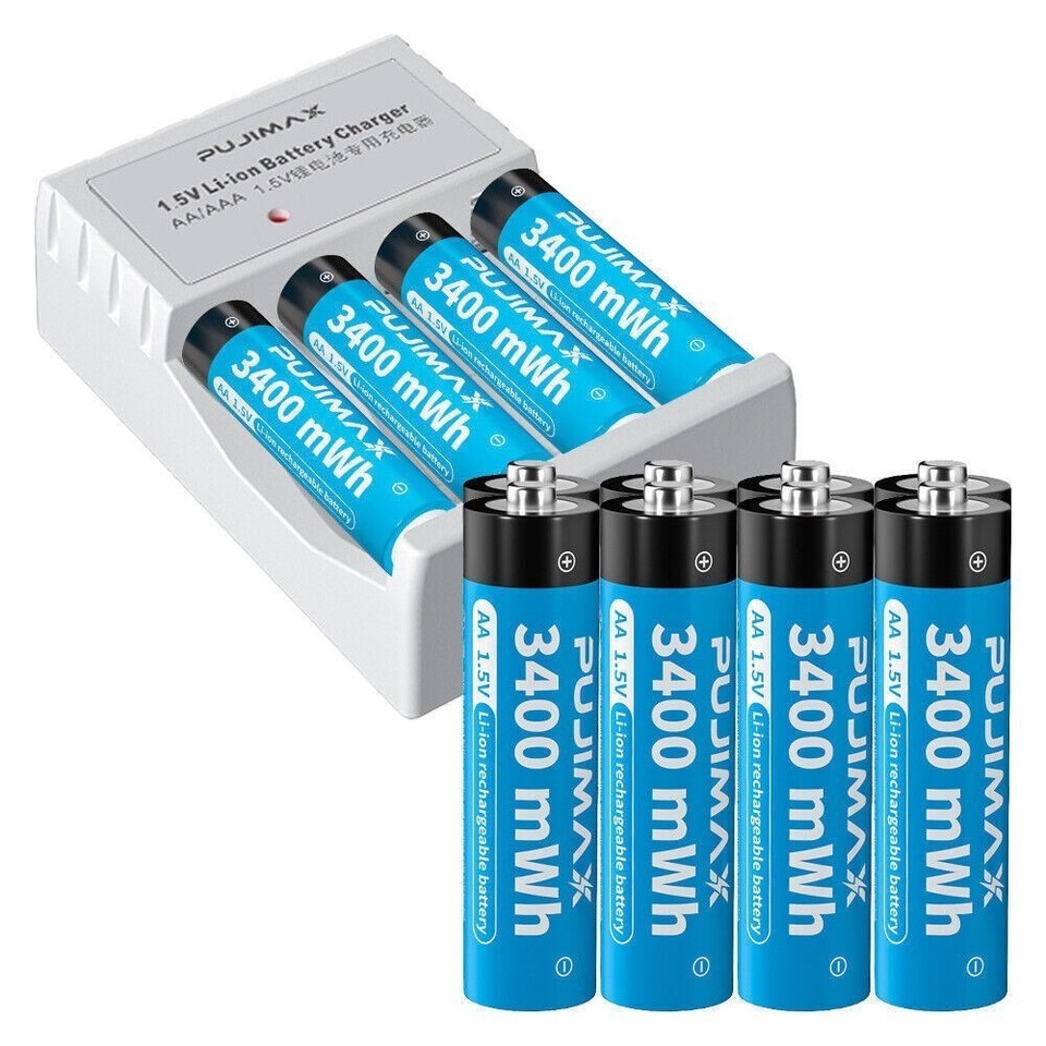 1.5V AA AAA Rechargeable Li-ion Batteries / Fast Lithium Battery ...
