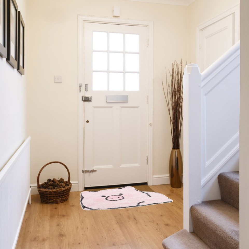 Cartoon Pig Floor Mat Water Absorbent Bathroom Rug Home Non-slip Bath ...