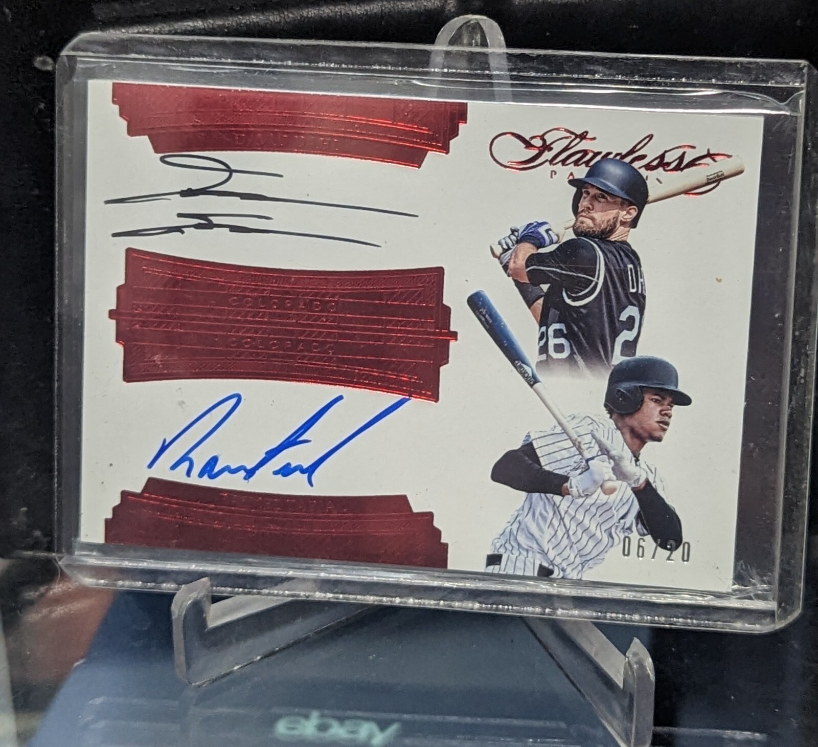 2017 Flawless Dual Signatures Ruby 6/20 David Dahl Raimel Tapia Rookie ...