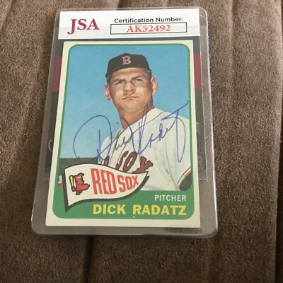 Autographed 1965 Topps Dick Radatz. DEC. JSA Cert. | eBay