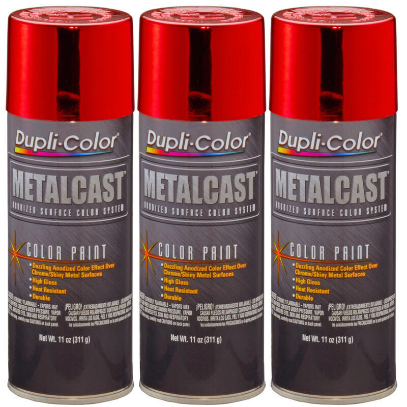 Duplicolor Paint MC200 (3-Pack), Metalcast Paint, Red Anodized, 11 oz ...
