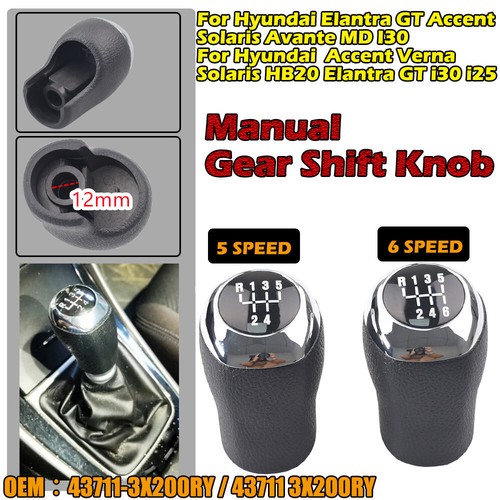 5/6 Speed Gear Shift Knob Shifter For Hyundai Accent Verna Solaris ...