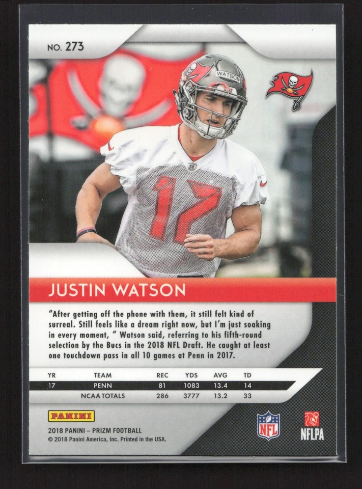 2018 Panini Prizm Justin Watson RC #273 Tampa Bay Buccaneers | eBay