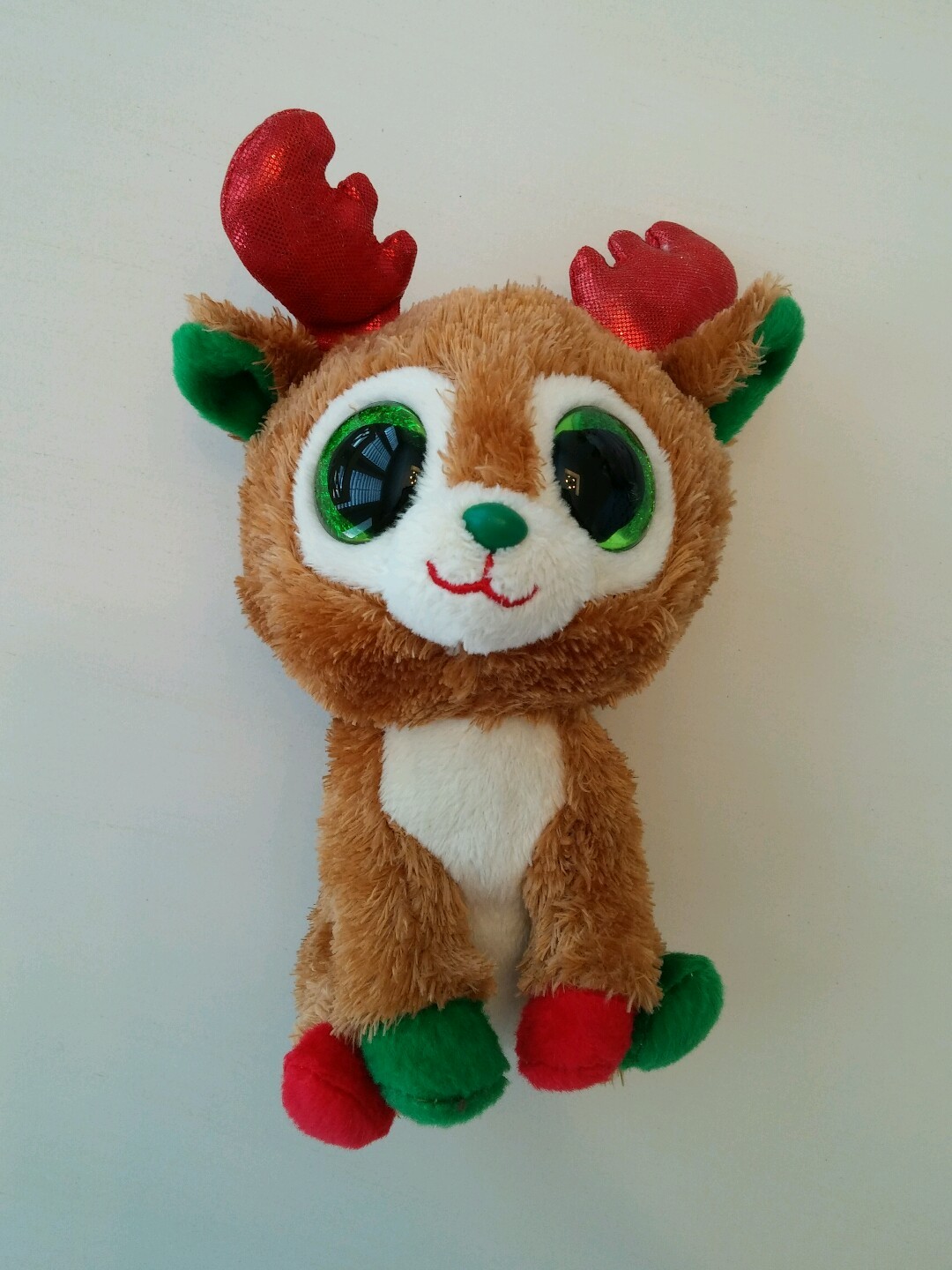TY Beanie Boos Alpine Reindeer 2013 Red Antlers Glitter Eyes 6" Plush ...