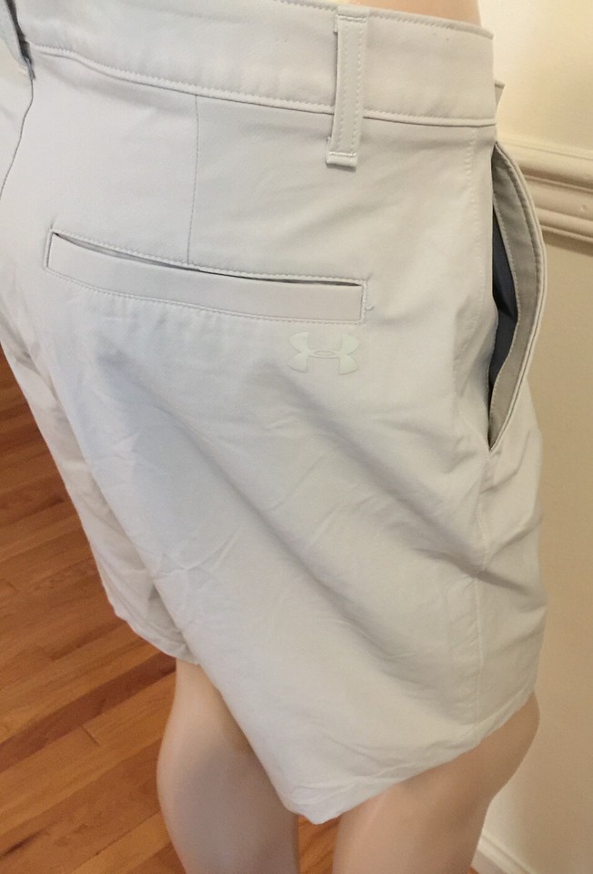 Men Under Armour UA Golf Tech Short 38 X 10 Tan Stone Flex Flat 4 ...