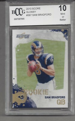 Sam Bradford 2010 Score Rookie Jersey Card #6 Graded 10 | eBay