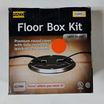 Hubbell Raco 6239NI Single Gang Floor Box Kit with Recessed Duplex 15A ...