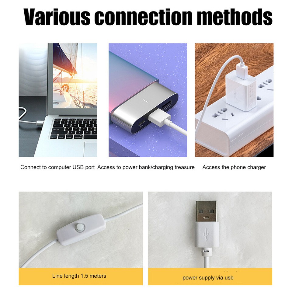 LED Light Display Base Wood Stand Rectangle USB Lamp Resin Craft Holder ...