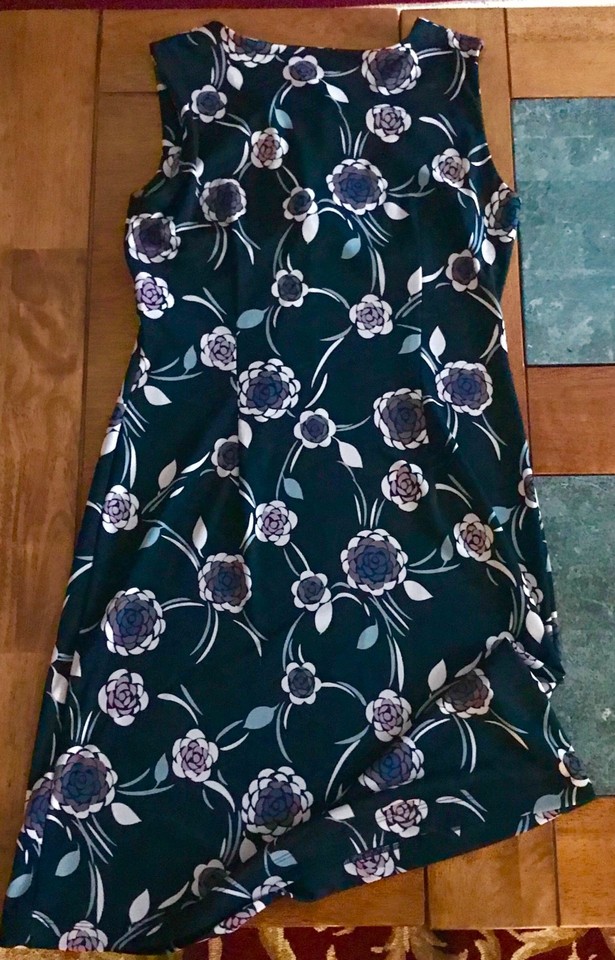 BCBG MaxAzria Black Floral Print Sleeveless DRESS Size Medium | eBay ...