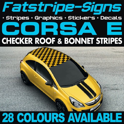 to fit VAUXHALL CORSA E STRIPES CHECKER ROOF CAR GRAPHICS DECALS ...