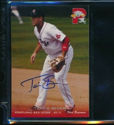 2013 Grandstand PORTLAND SEA DOGS red sox #21 Travis Shaw signed ...