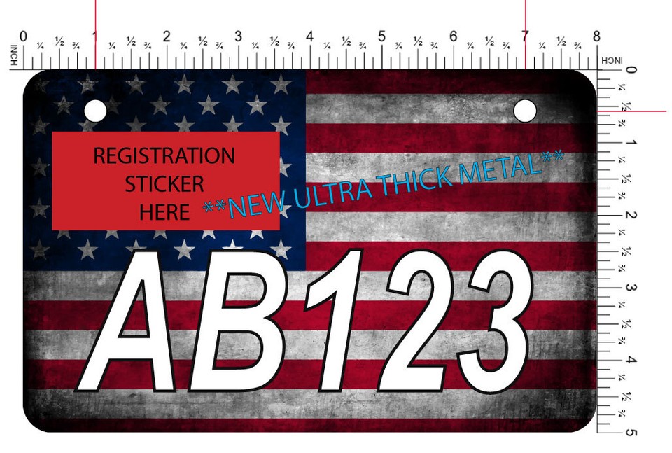 US Flag MN ATV/UTV License Plate *5 STAR SELLER* w/FRAME! #1 Plate On ...